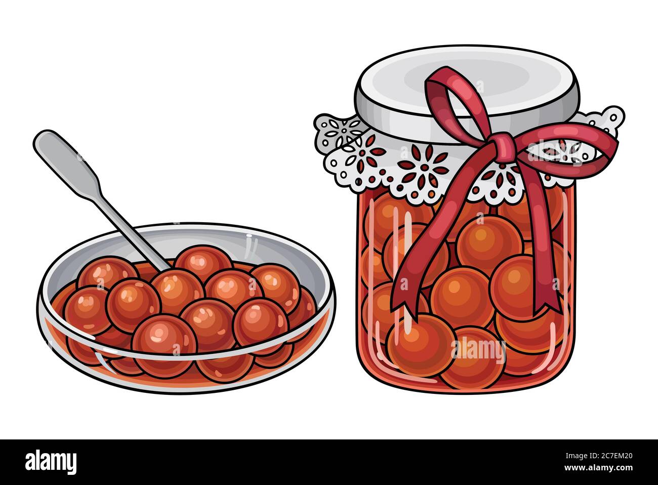 Jar of jam hand drawn vector doodles illustration Stock Vector Image ...