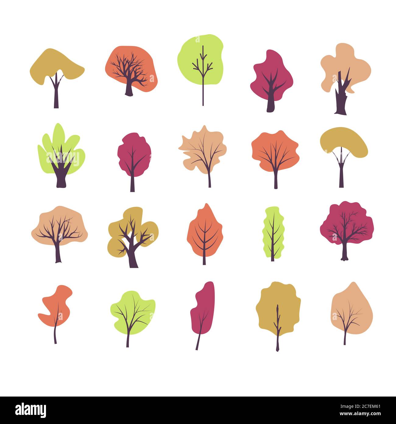 Trees icons hi-res stock photography and images - Alamy