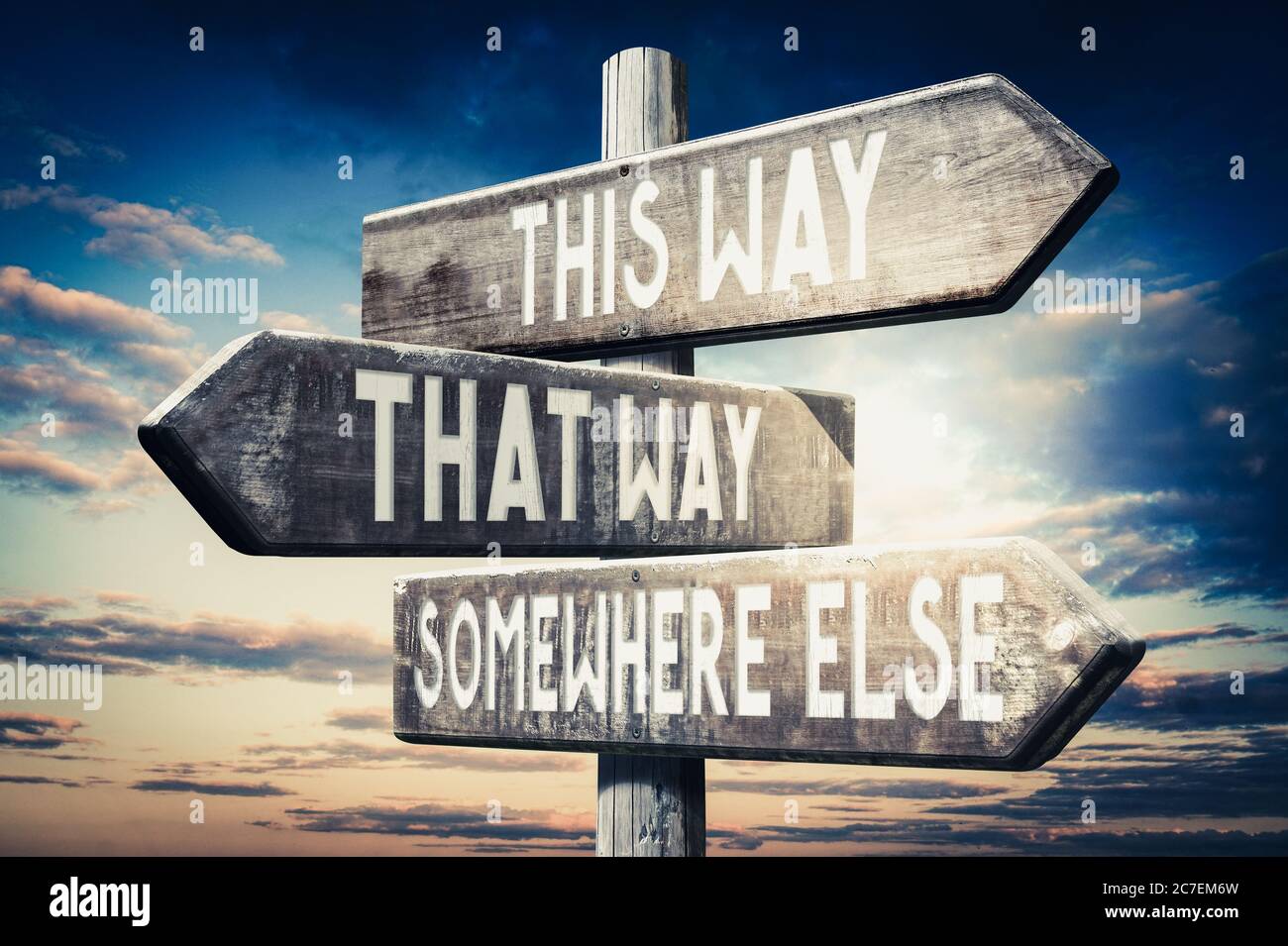 Pointing this way that way somewhere else hi-res stock photography and ...