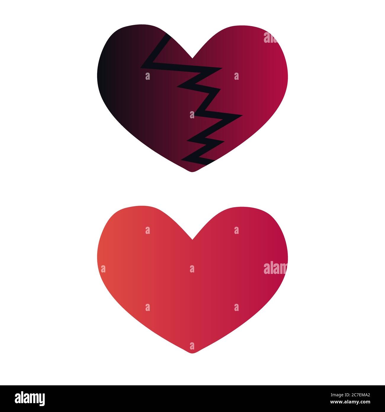 Heart whole and broken vector icons Stock Vector Image & Art - Alamy