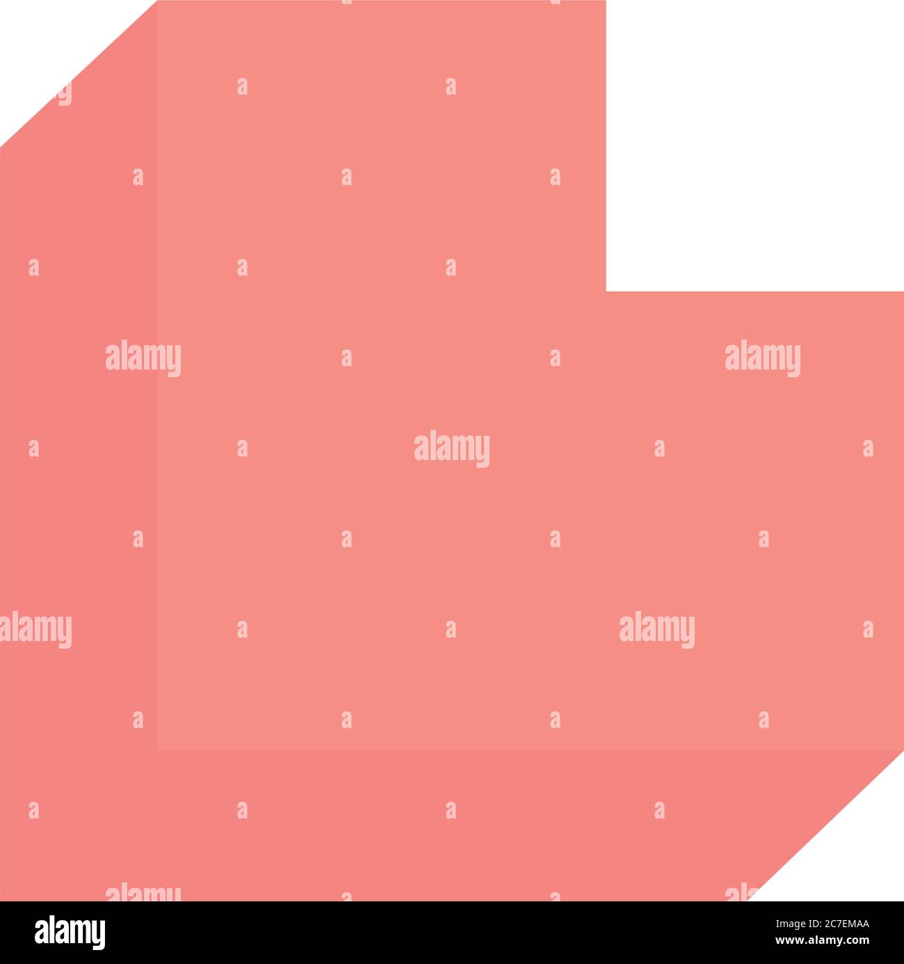 geometric cube in l shape icon over white background, flat style ...