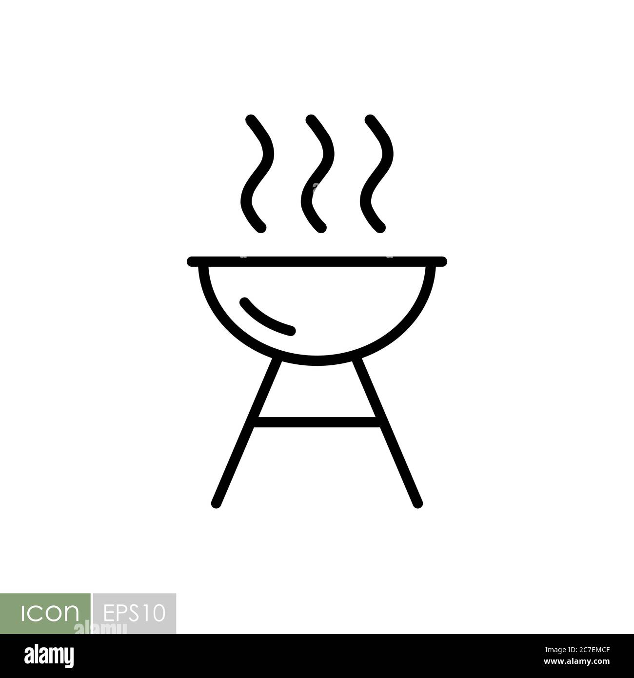 Grill BBQ cookout vector icon. Graph symbol for cooking web site and ...