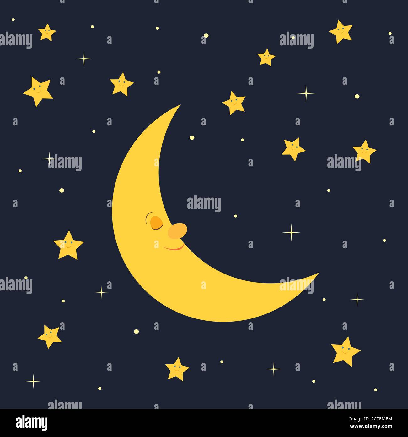Happy cute moon hi-res stock photography and images - Alamy