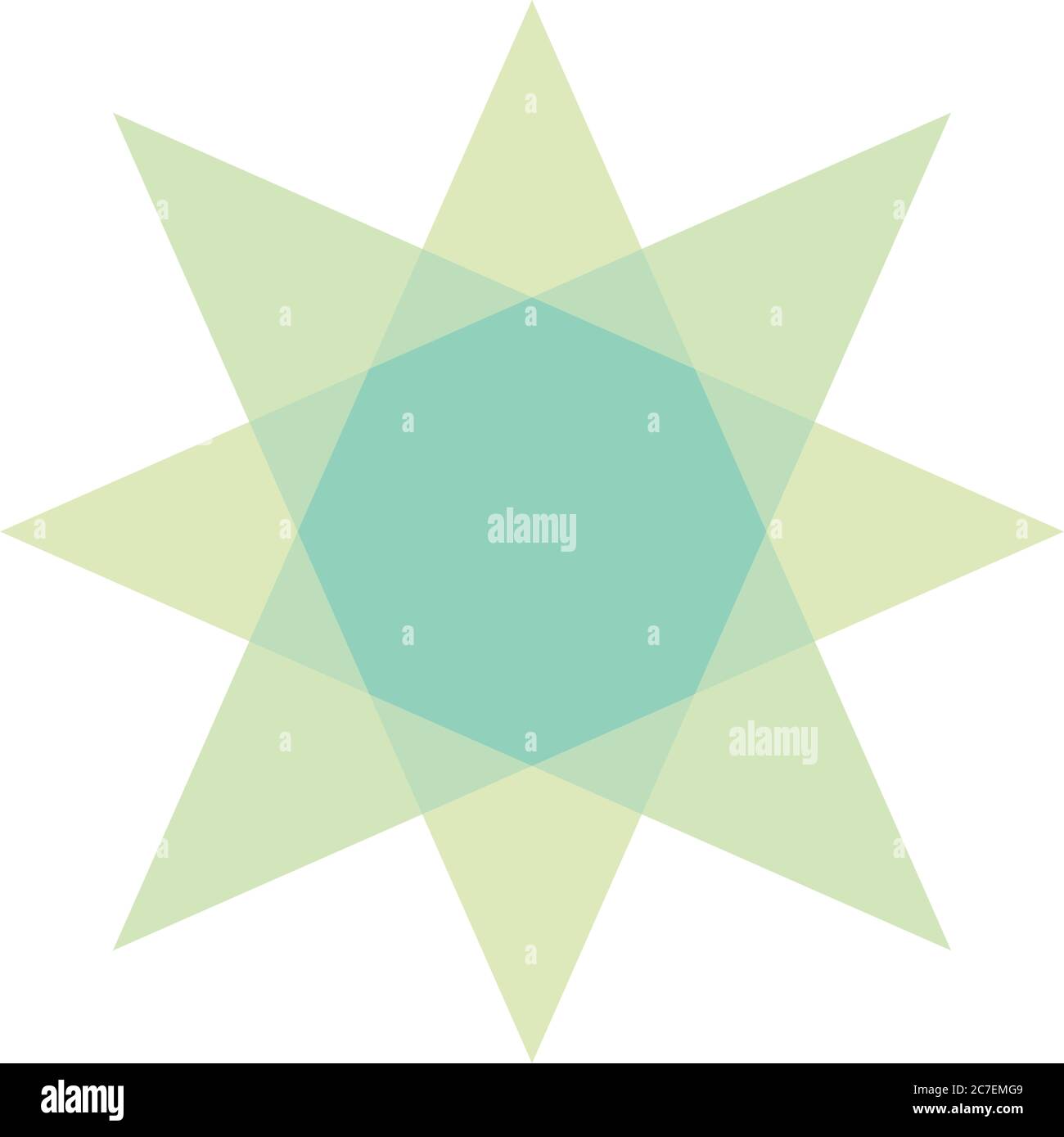 geometric star shape icon over white background, flat style, vector ...