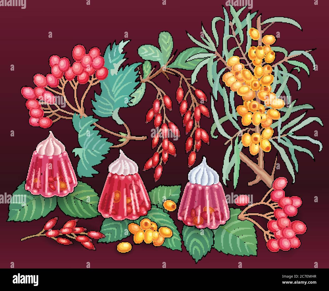 Sweets, berries, fruits hand drawn illustration Stock Vector Image ...