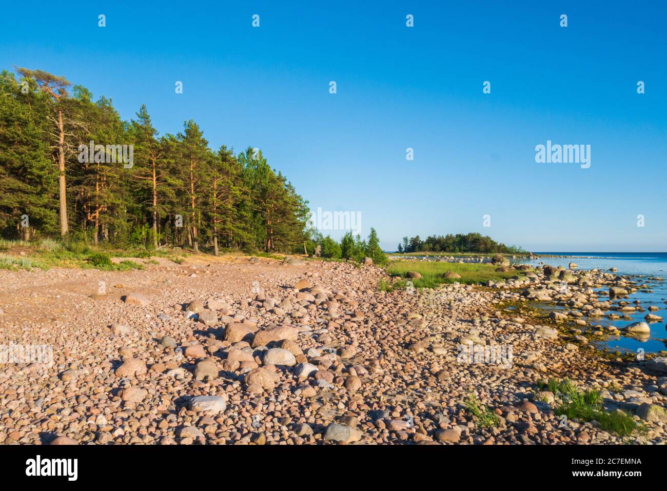 Beautiful bright stone coast Stock Photo - Alamy
