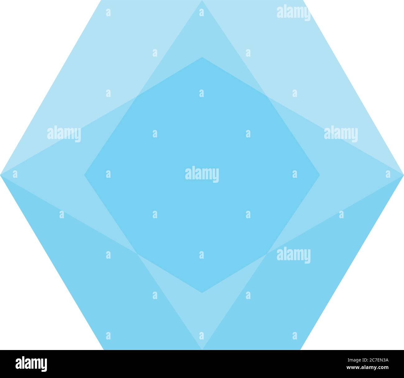 geometric hexagon with rhombus shape icon over white background, flat ...