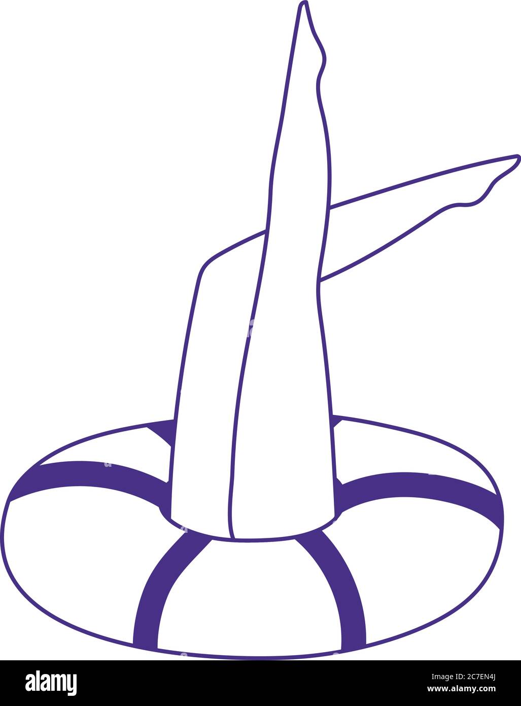 female legs in float cartoon isolated design icon white background ...