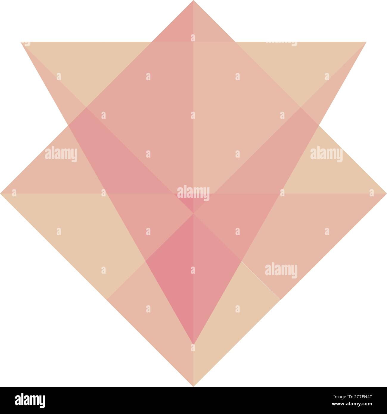 geometric rhombus and triangle shape icon over white background, flat ...