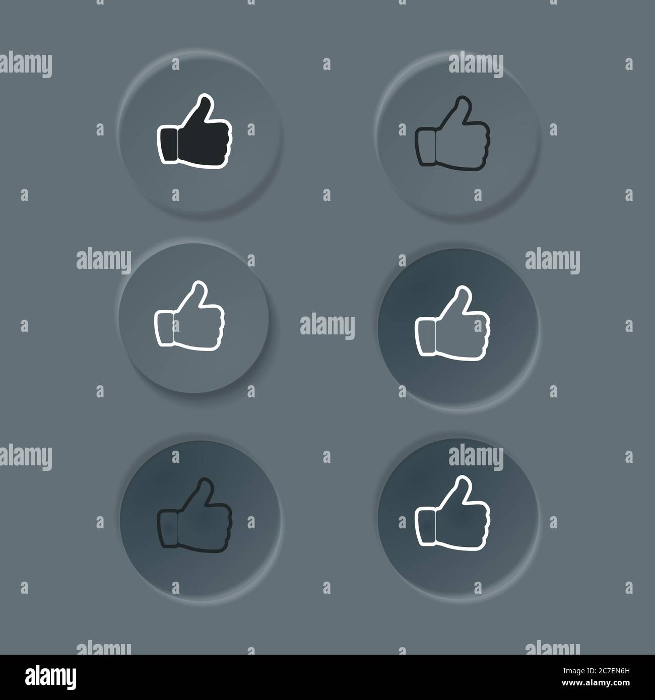 Buttons like and dislike round shapes for websites and social media ...