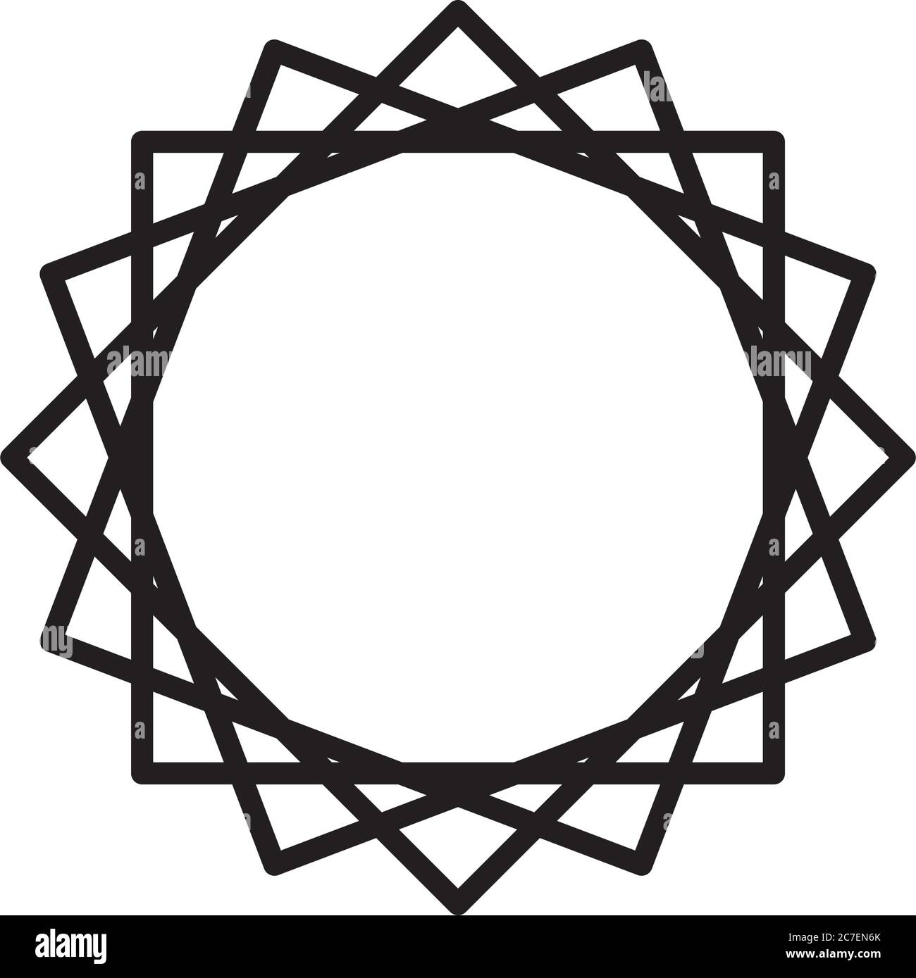 geometric circular and sun shape icon over white background, line style ...