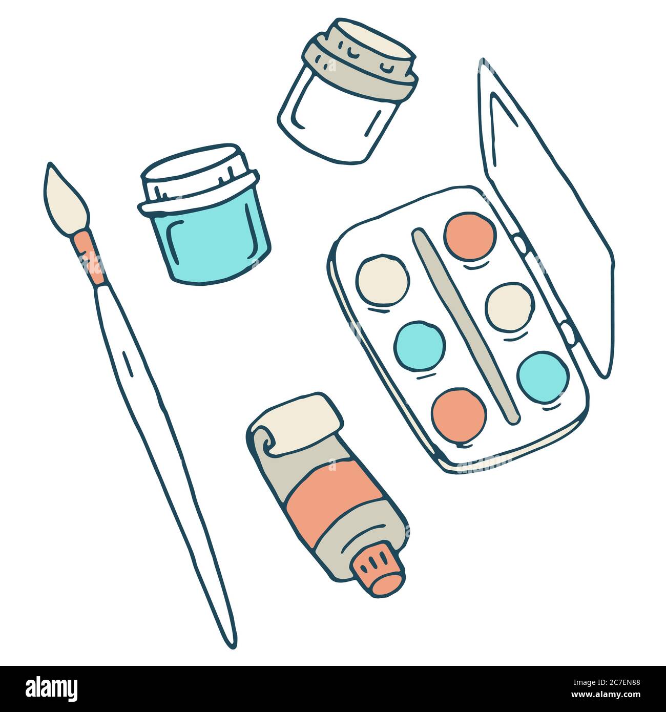 Hand child on notebook Stock Vector Images - Alamy