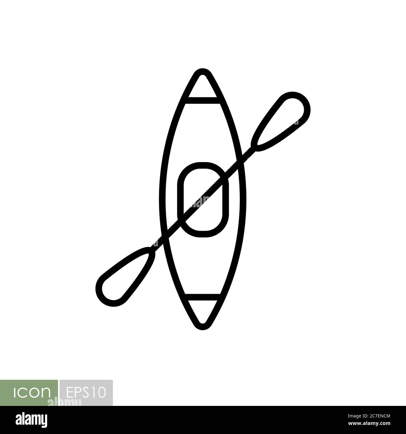 Kayak with paddle vector icon. Camping sign. Graph symbol for travel ...