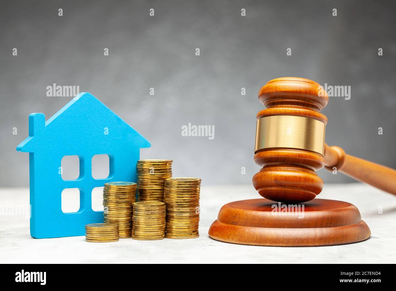 Divorce by law. Division of property after a divorce. House with money ...