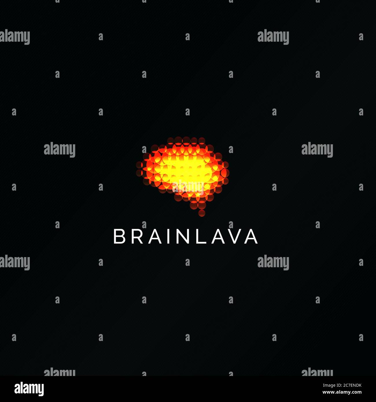 volcano crater, human brain form, top view. Nature energy and bang logo ...