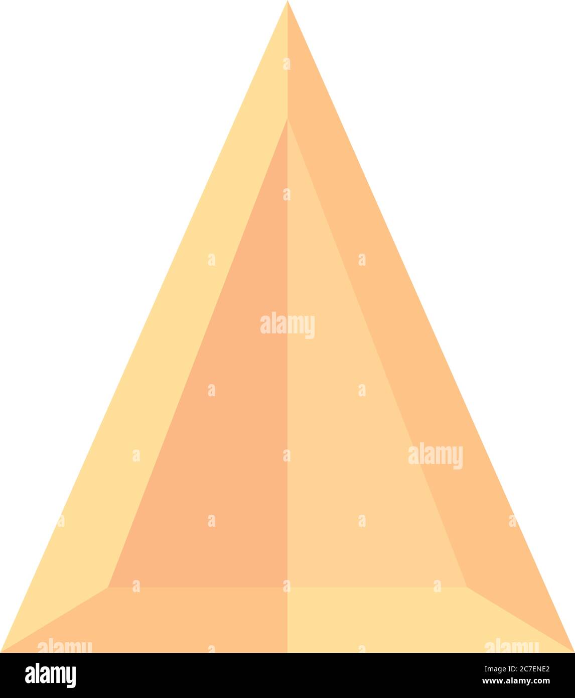 geometric Tetrahedron shape icon over white background, flat style ...