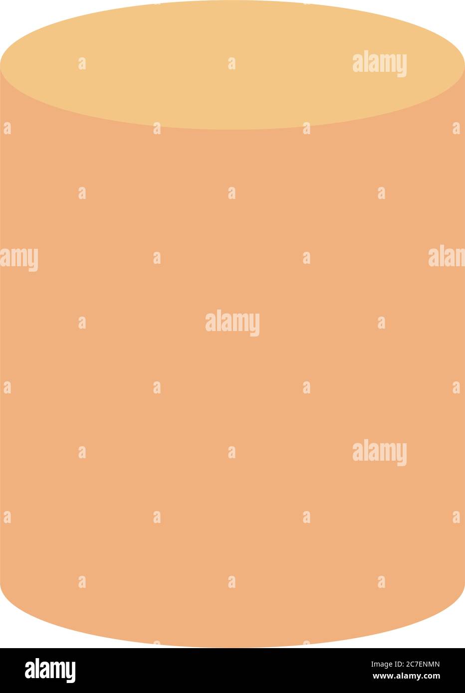 geometric cylinder shape icon over white background, flat style, vector ...