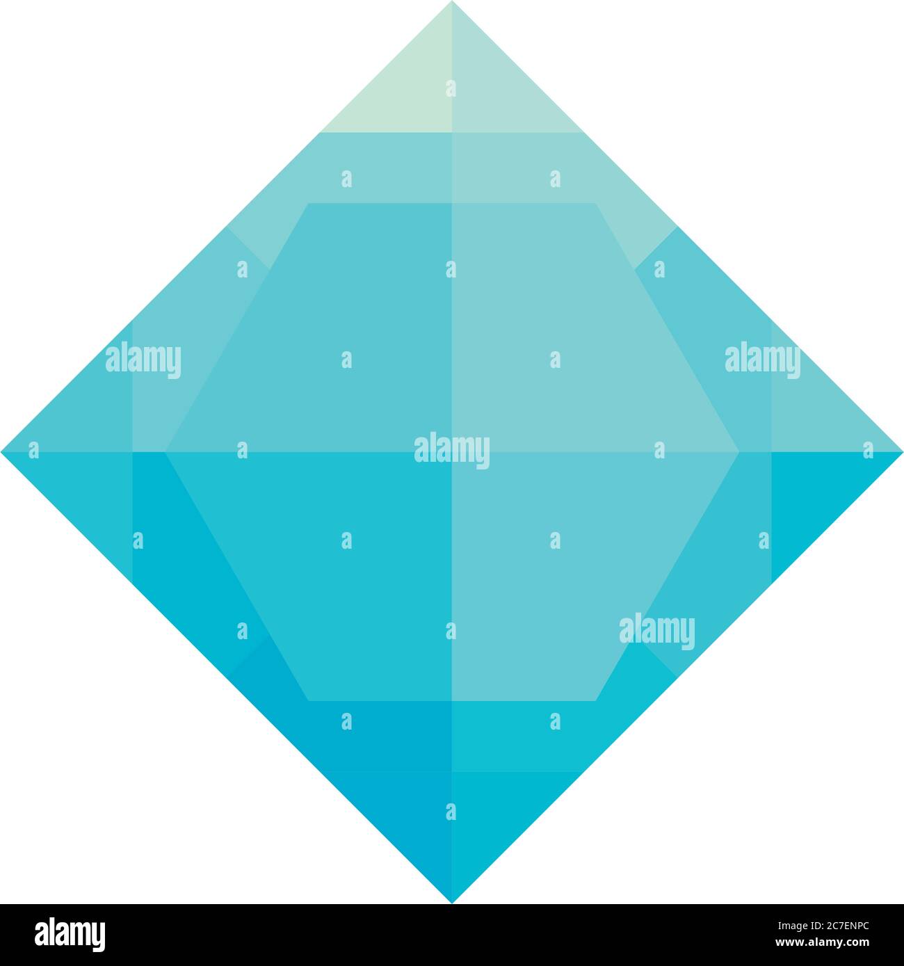 rhombus and hexagon geometric shape icon over white background, flat ...