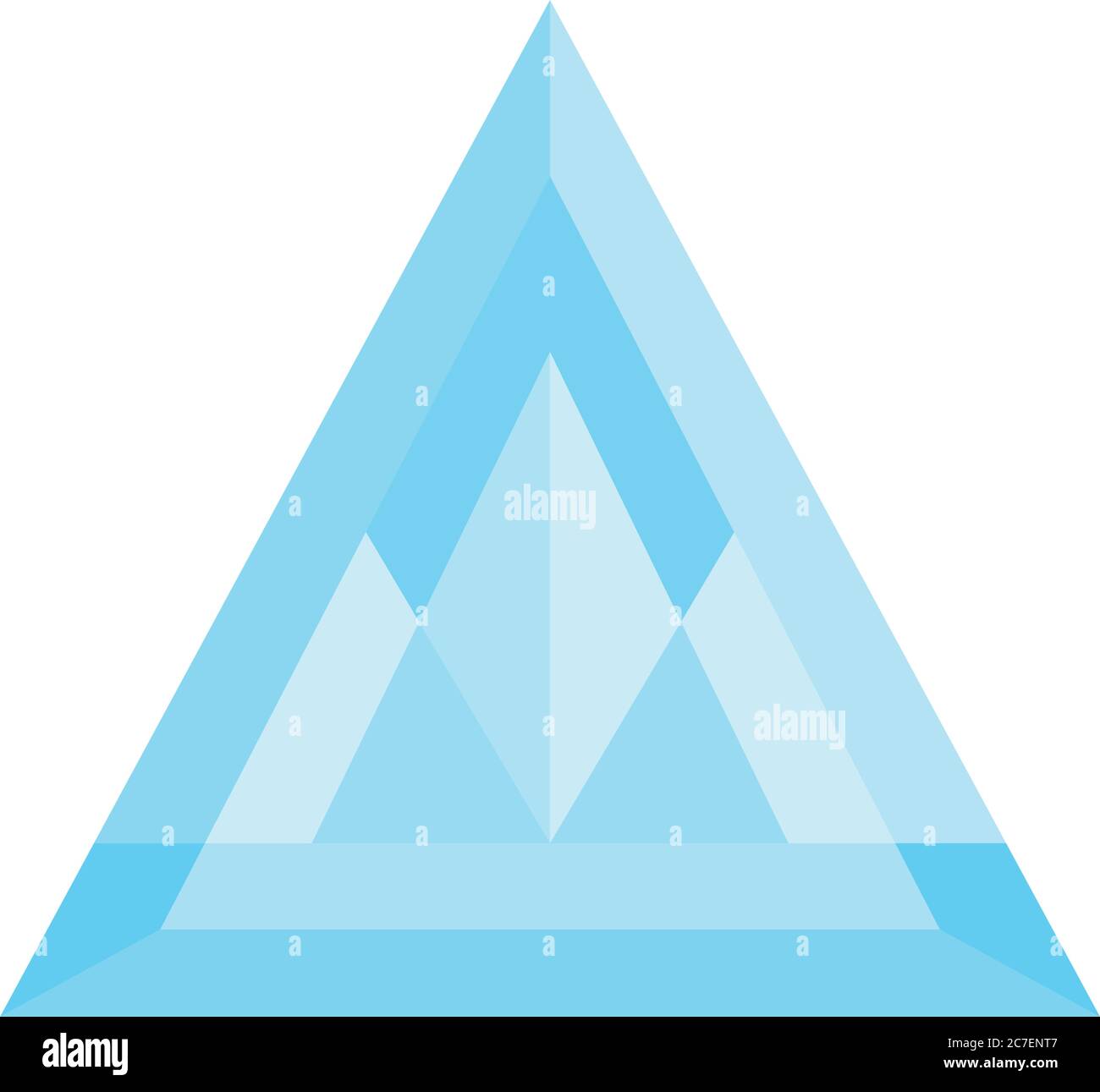 geometric triangular shape icon over white background, flat style ...