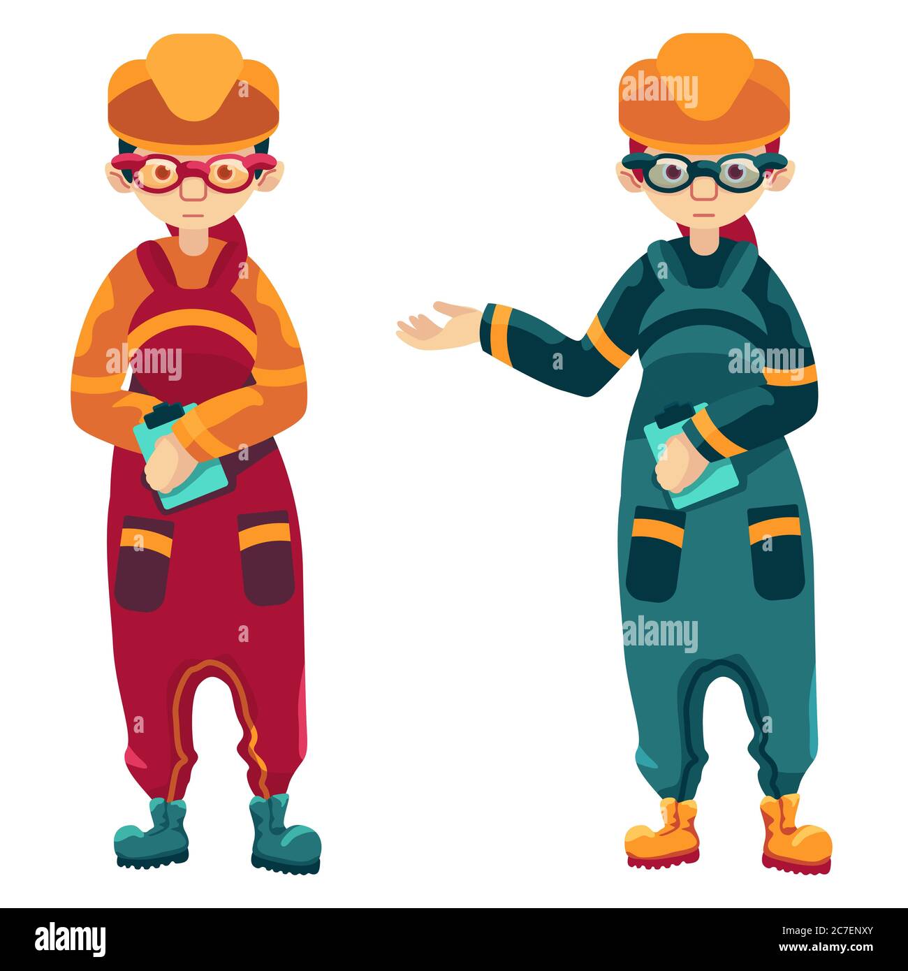 Female construction workers Stock Vector Images - Alamy