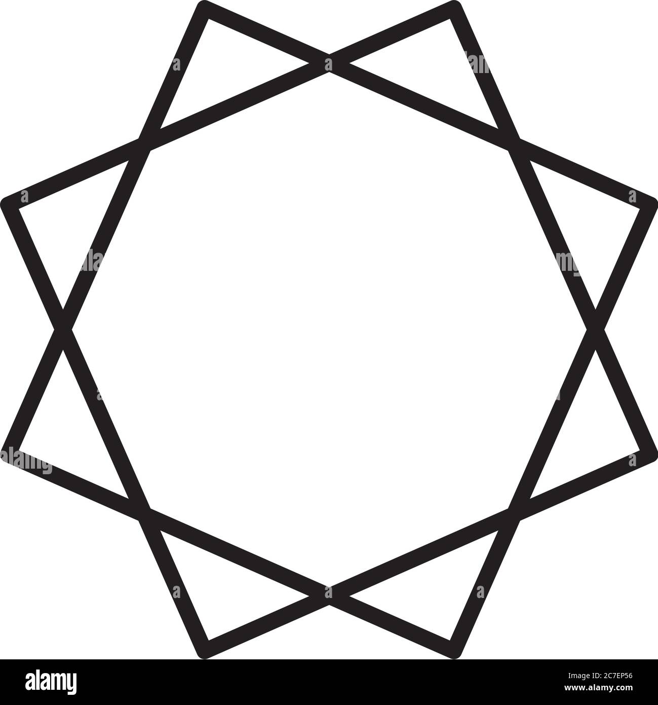 geometric squares shapes icon over white background, line style, vector ...