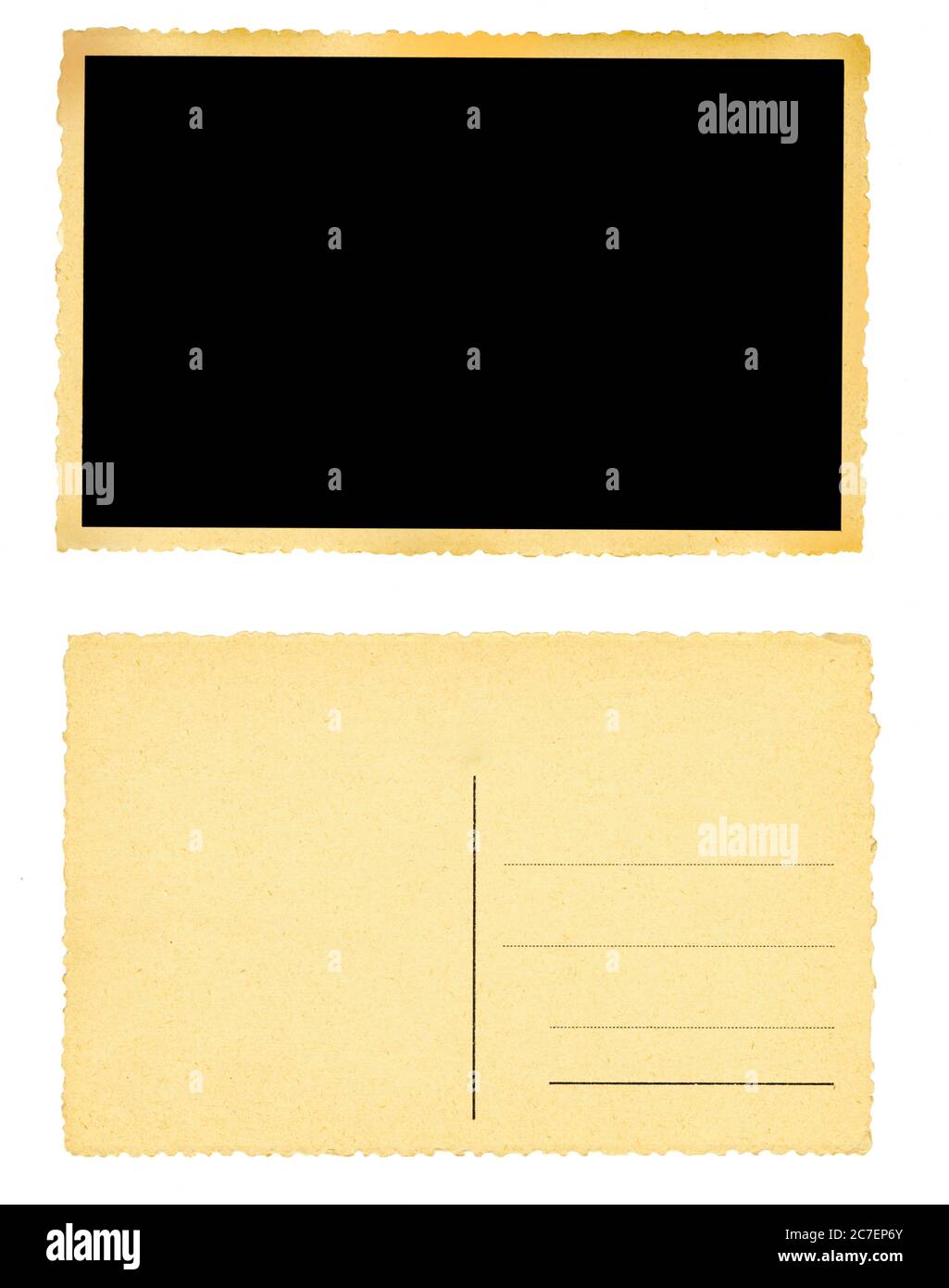 Old blank postcards or photo frames, free space for copy or pictures ...