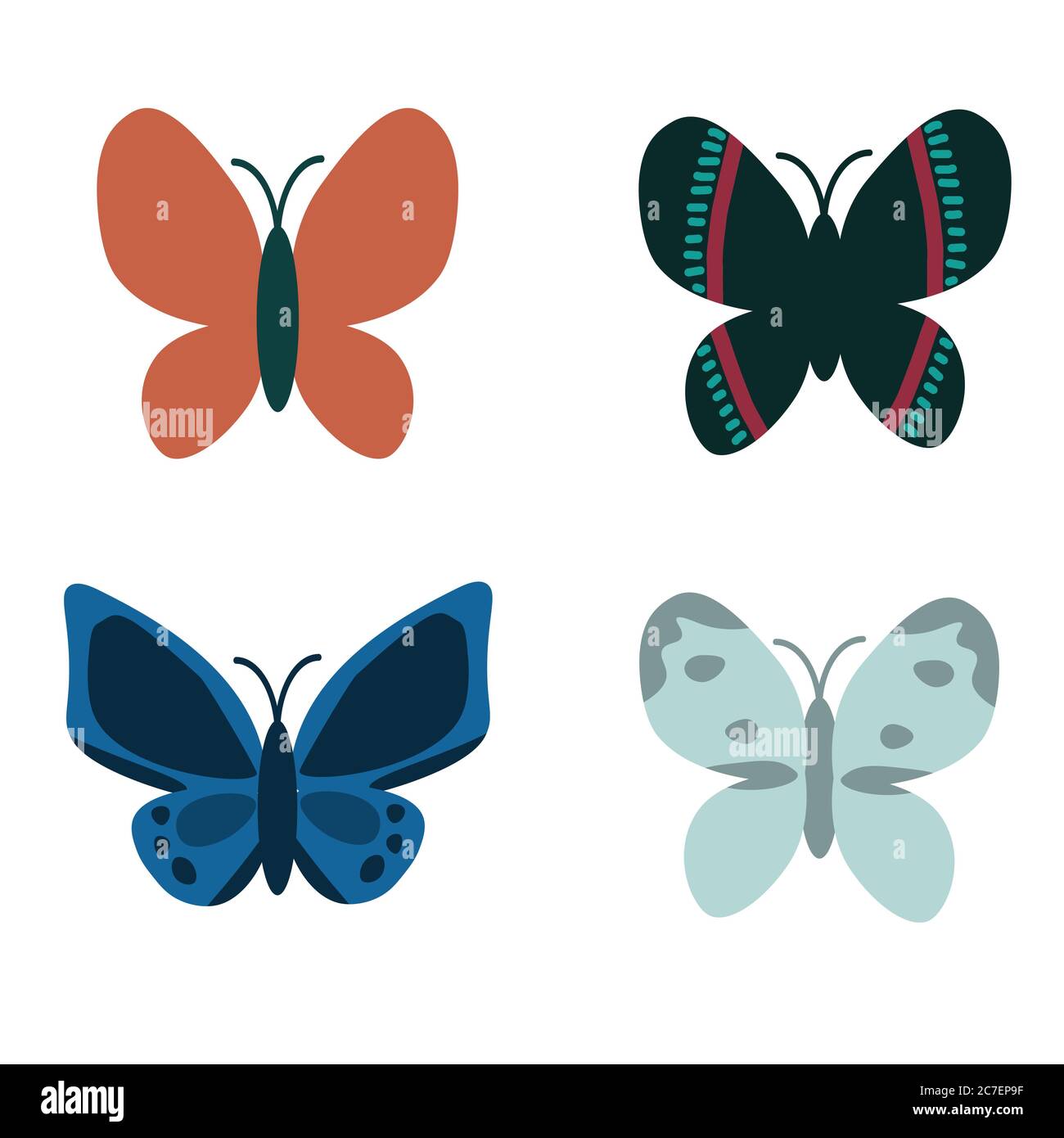 Butterflies simple vector icons set Stock Vector Image & Art - Alamy