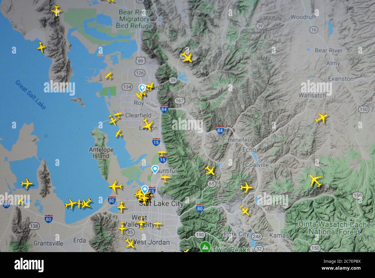 Utah airport map hi-res stock photography and images - Alamy