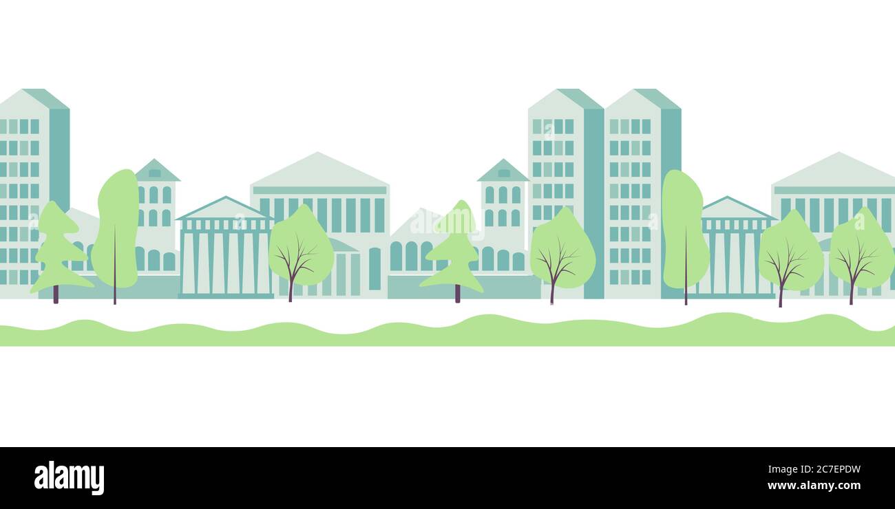 City horizontal background vector illustration Stock Vector Image & Art ...