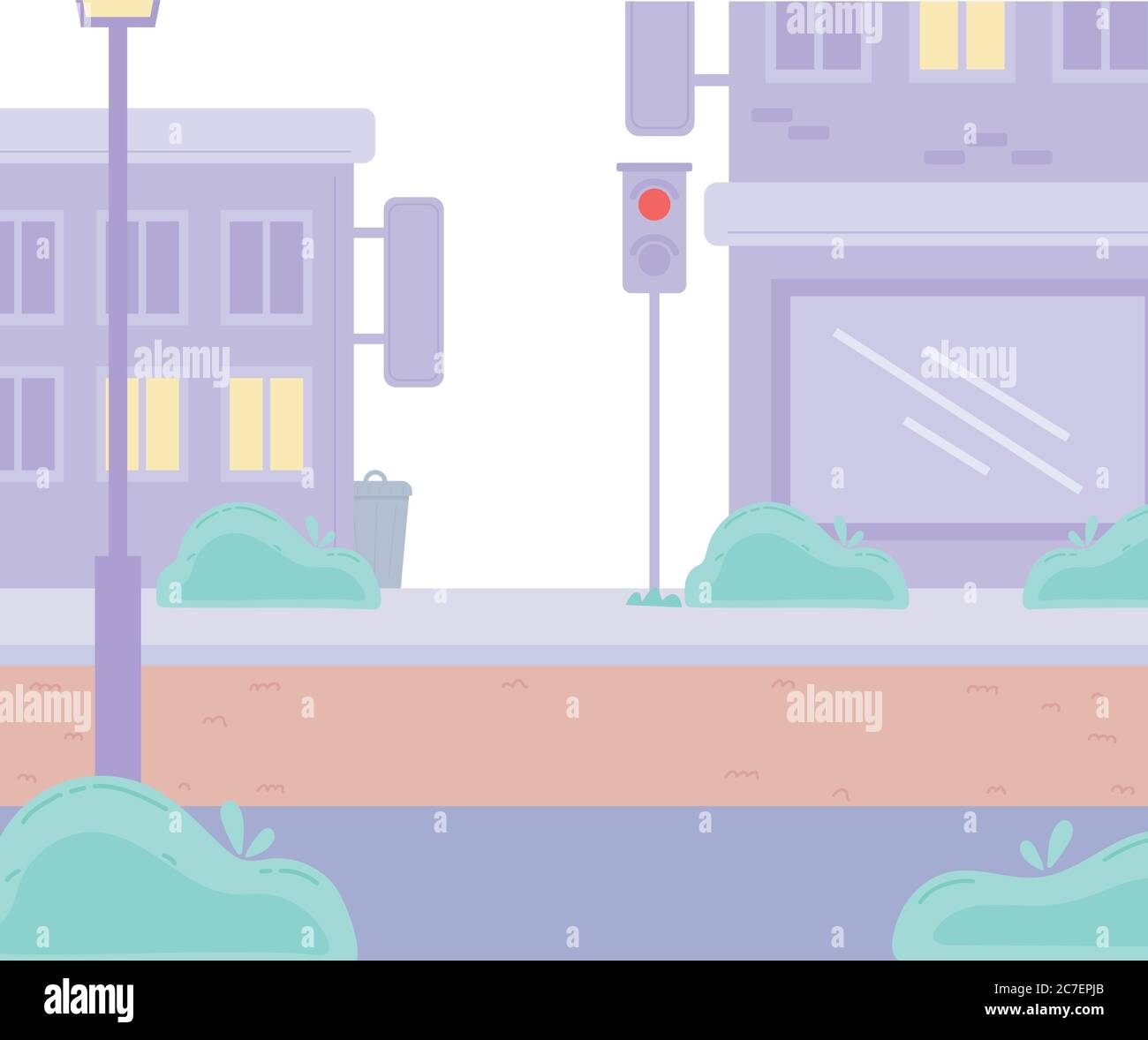 city urban town commercial building facade street design vector ...