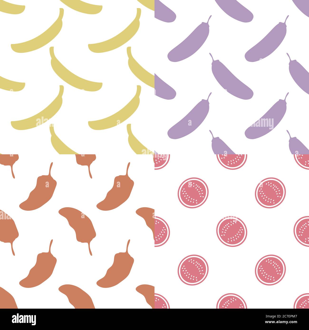 Seamless food patterns vector set Stock Vector Image & Art - Alamy