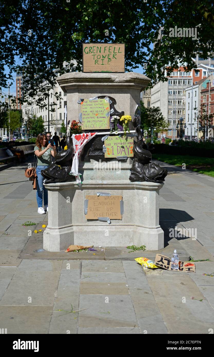The plinth on which the "A Surge of Power (Jen Reid)" statue stood for ...