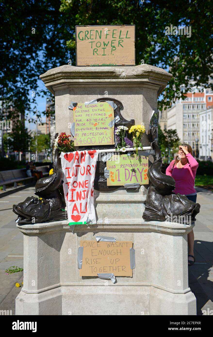 The plinth on which the "A Surge of Power (Jen Reid)" statue stood for ...