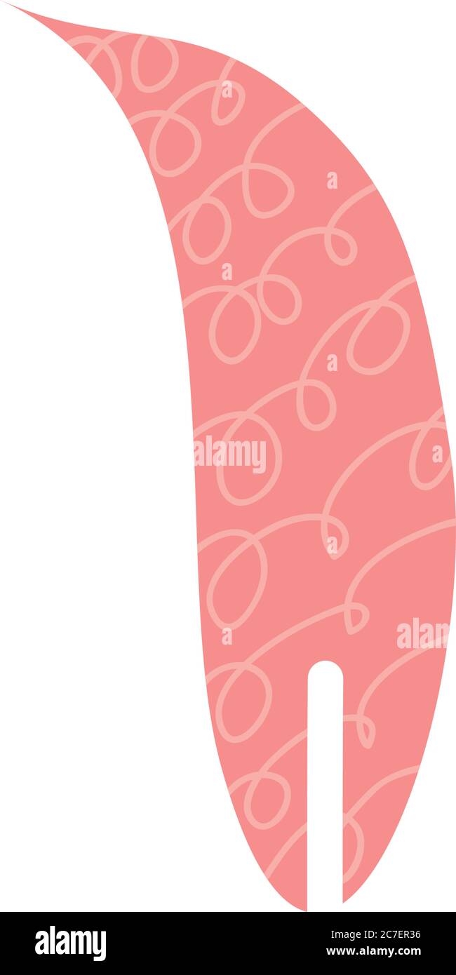 abstract tropical long leaf icon over white background, flat style ...
