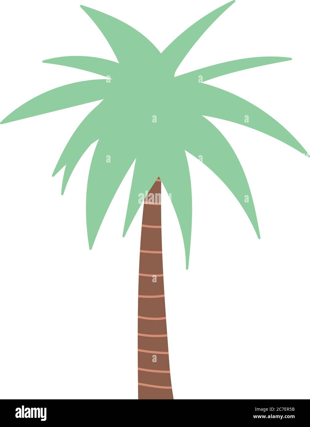 tropical palm tree cartoon isolated design icon vector illustration ...