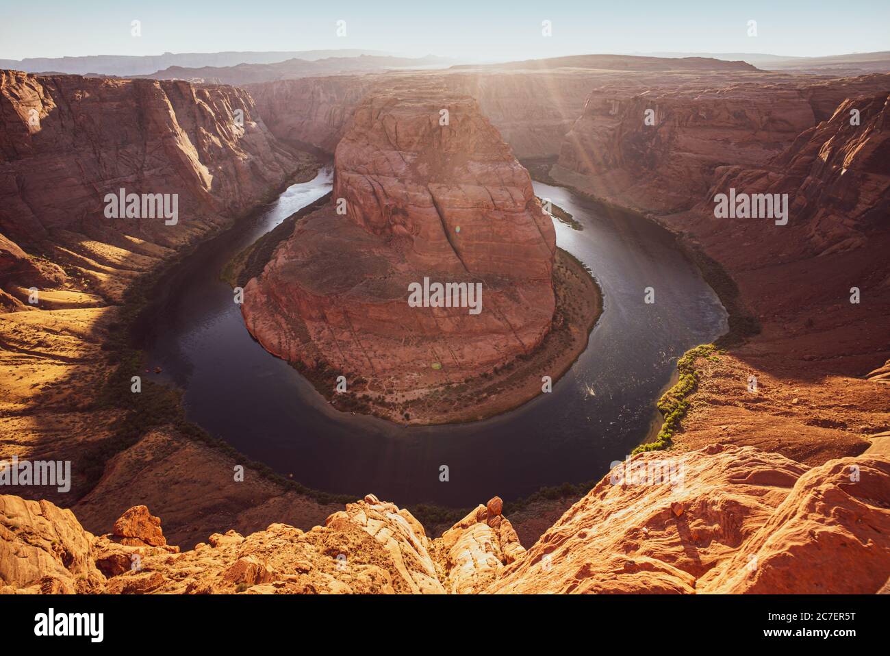 Sunset in Colorado Canyon. Panoramic view of the Arizona deserts Stock ...