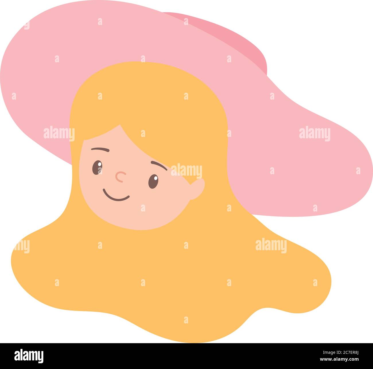 woman face with hat cartoon isolated design icon white background ...