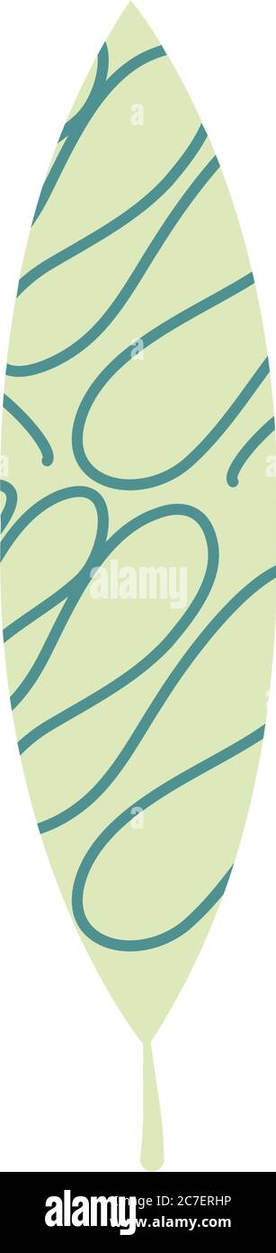 tropical long leaf icon over white background, flat style, vector ...