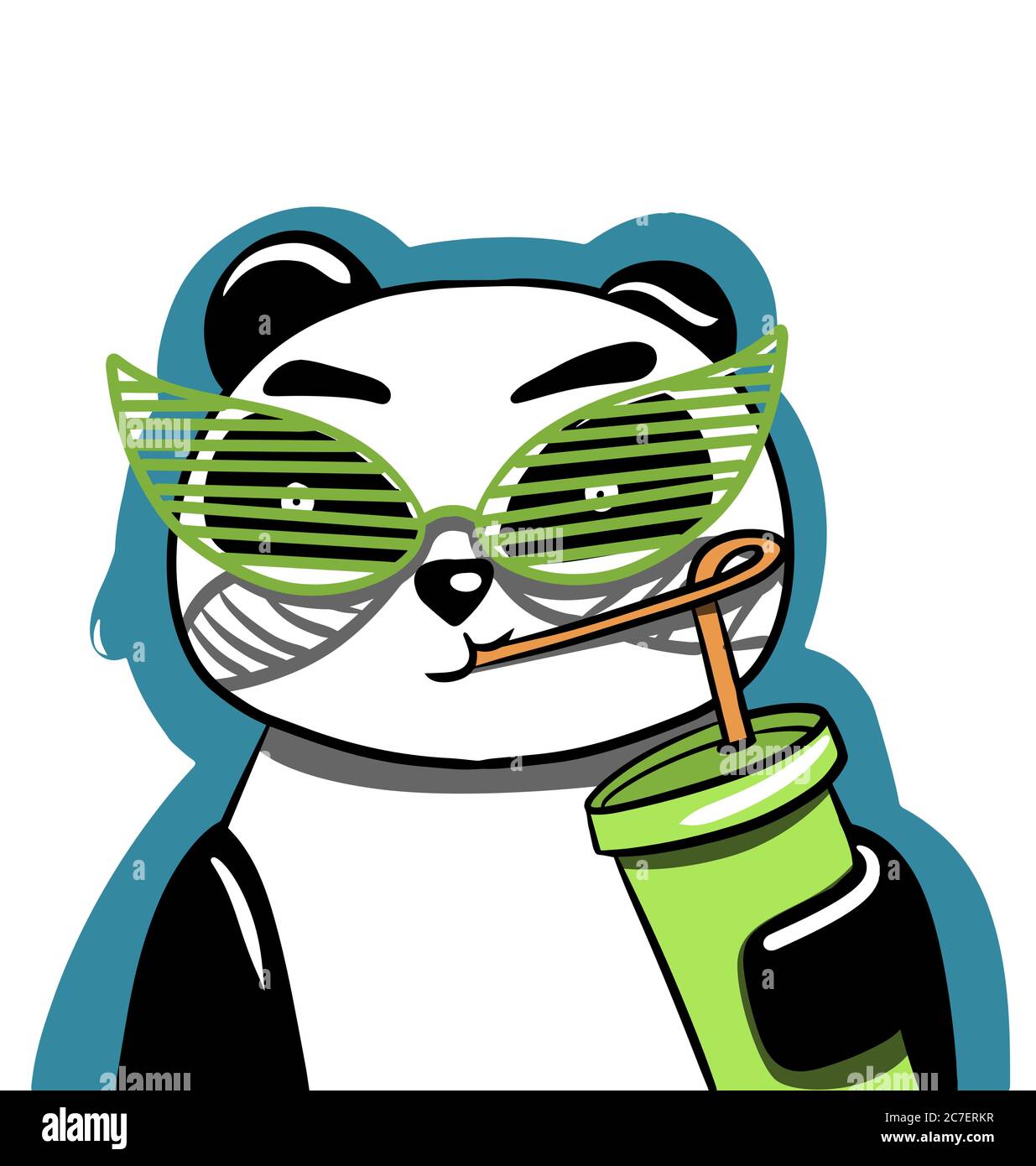 Sipping drink straw Stock Vector Images - Alamy