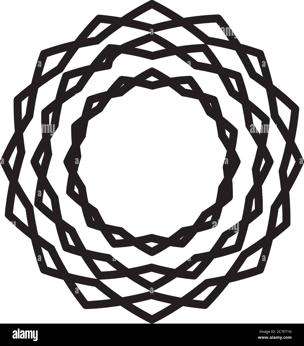 geometric circular frame icon over white background, line style, vector ...