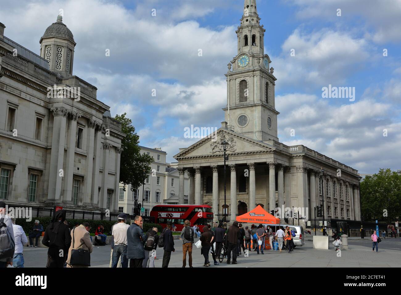 Trafalgar Square - London (UK), July 16 2020: A food supply charity ...