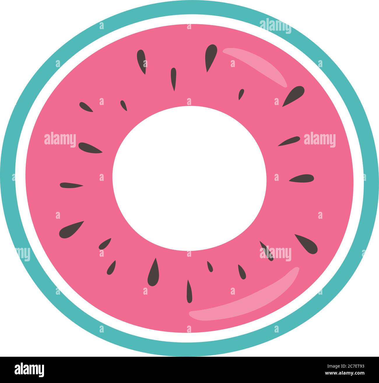 float with watermelon print cartoon isolated design icon white ...