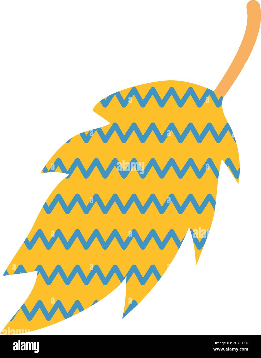 abstract tropical sago leaf icon over white background, flat style ...