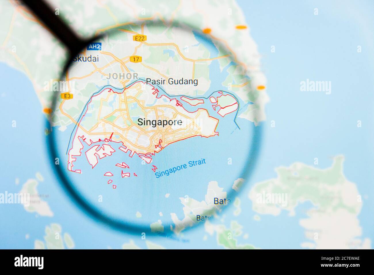 Singapore city visualization illustrative concept on display screen ...