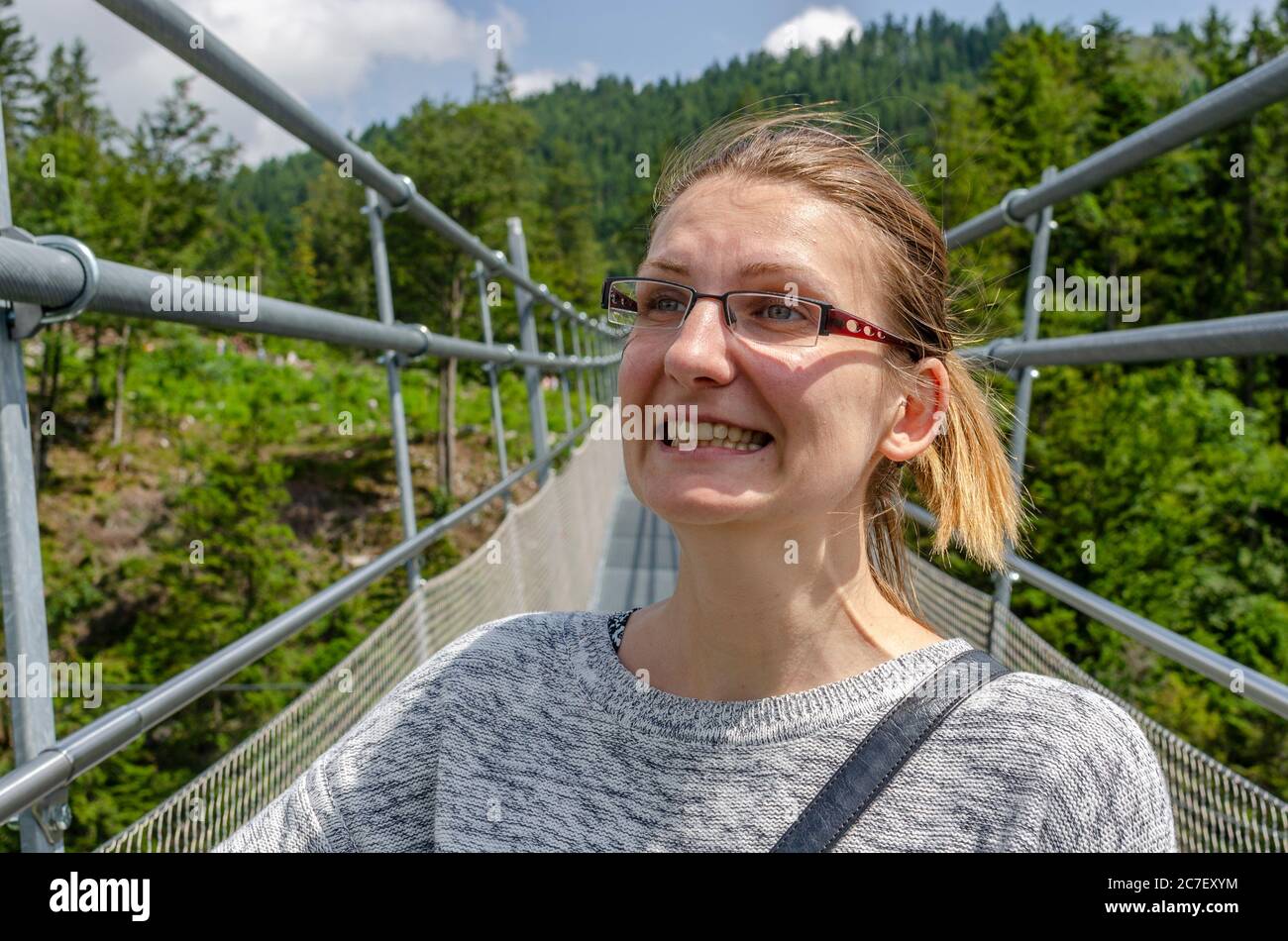 afraid of heights Stock Photo - Alamy