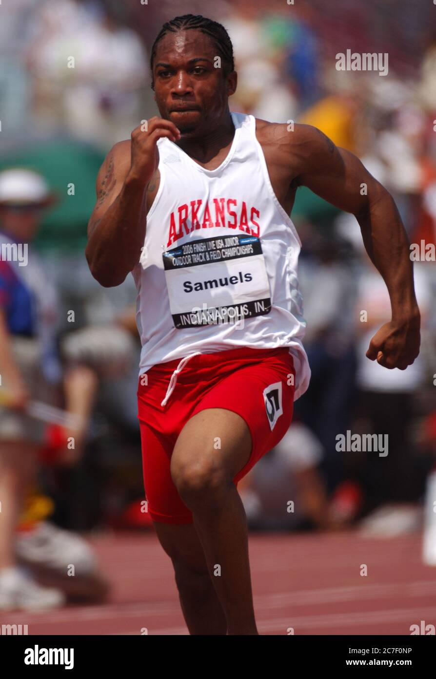 Indianapolis, United States. 22nd June, 2006. J-Mee Samuels of Arkanas ...