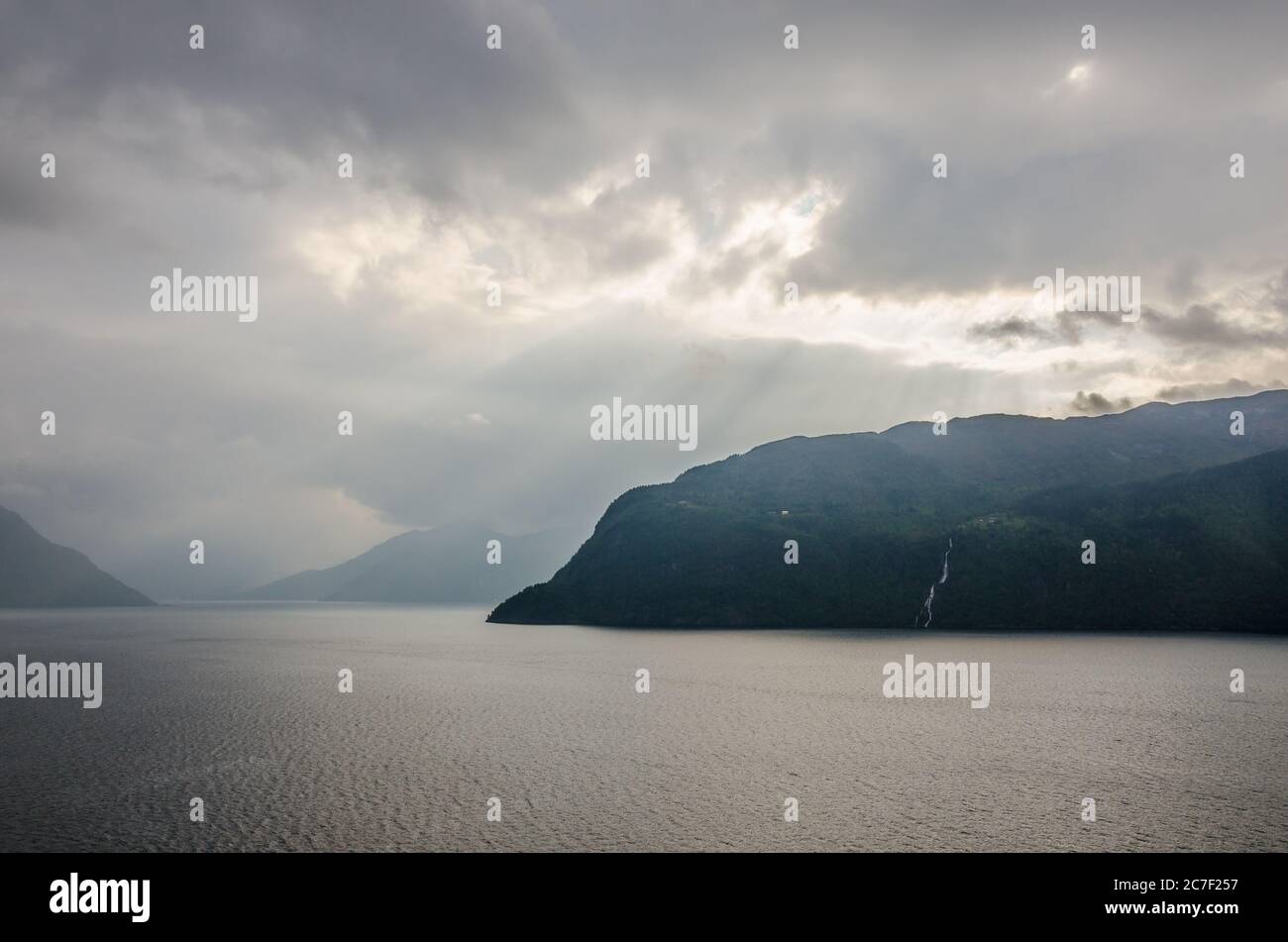 Fjord fall view in overcast day. (Norway Stock Photo - Alamy