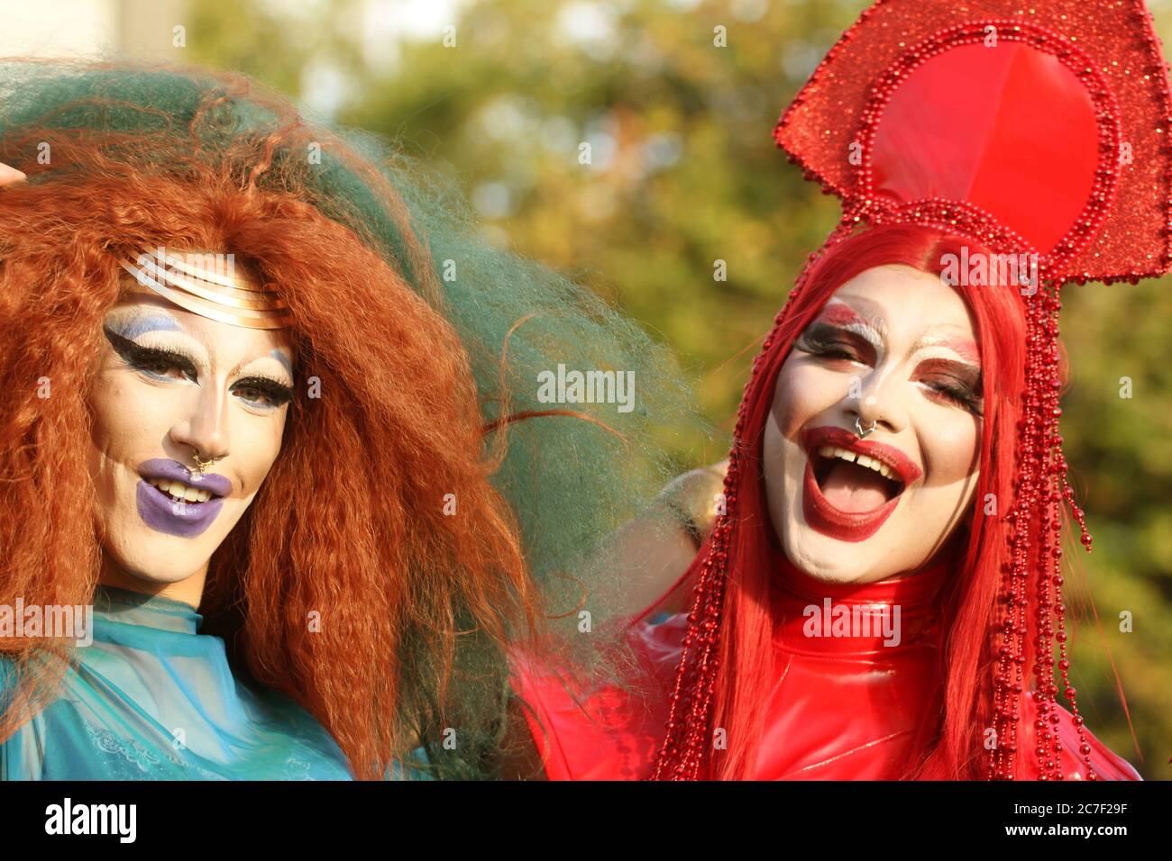 AUCKLAND, NEW ZEALAND - Feb 25, 2017: Drag Queens on the street during ...