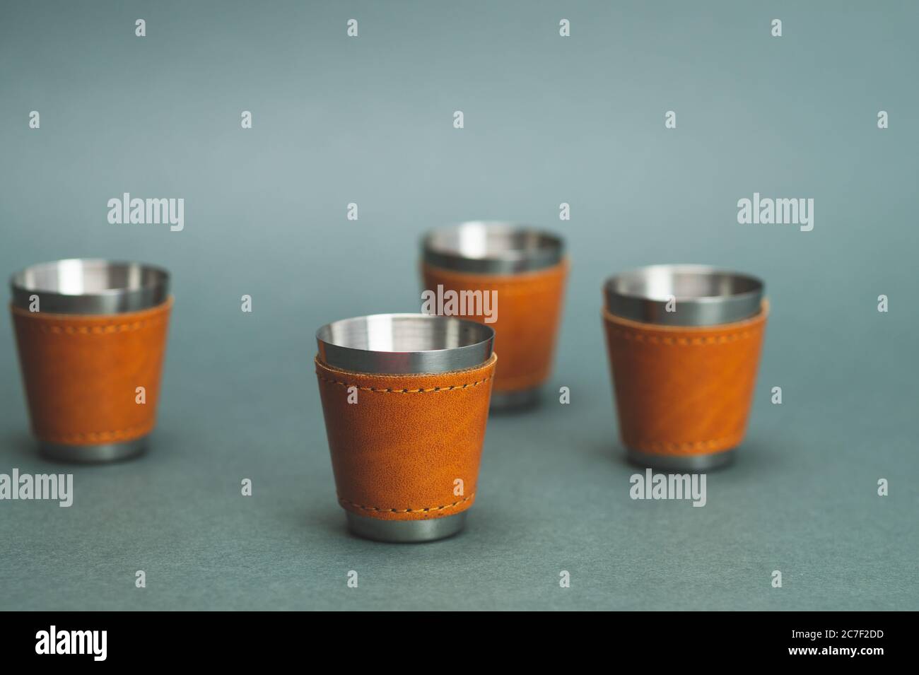 Metallic shot glasses. travel shot glass for alcohol with leather ...