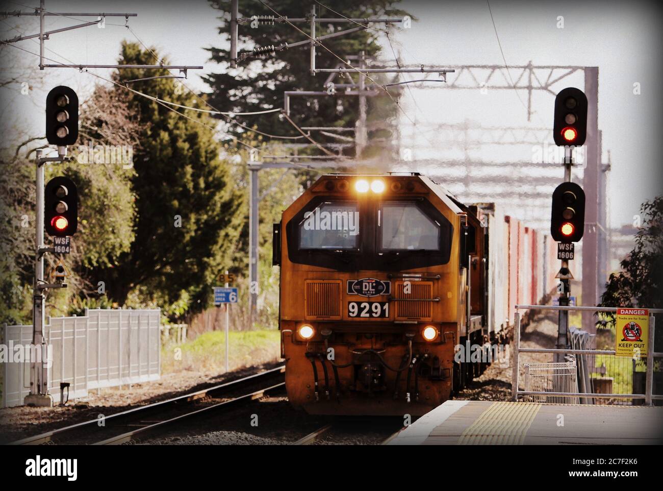 Train on track Stock Photo - Alamy